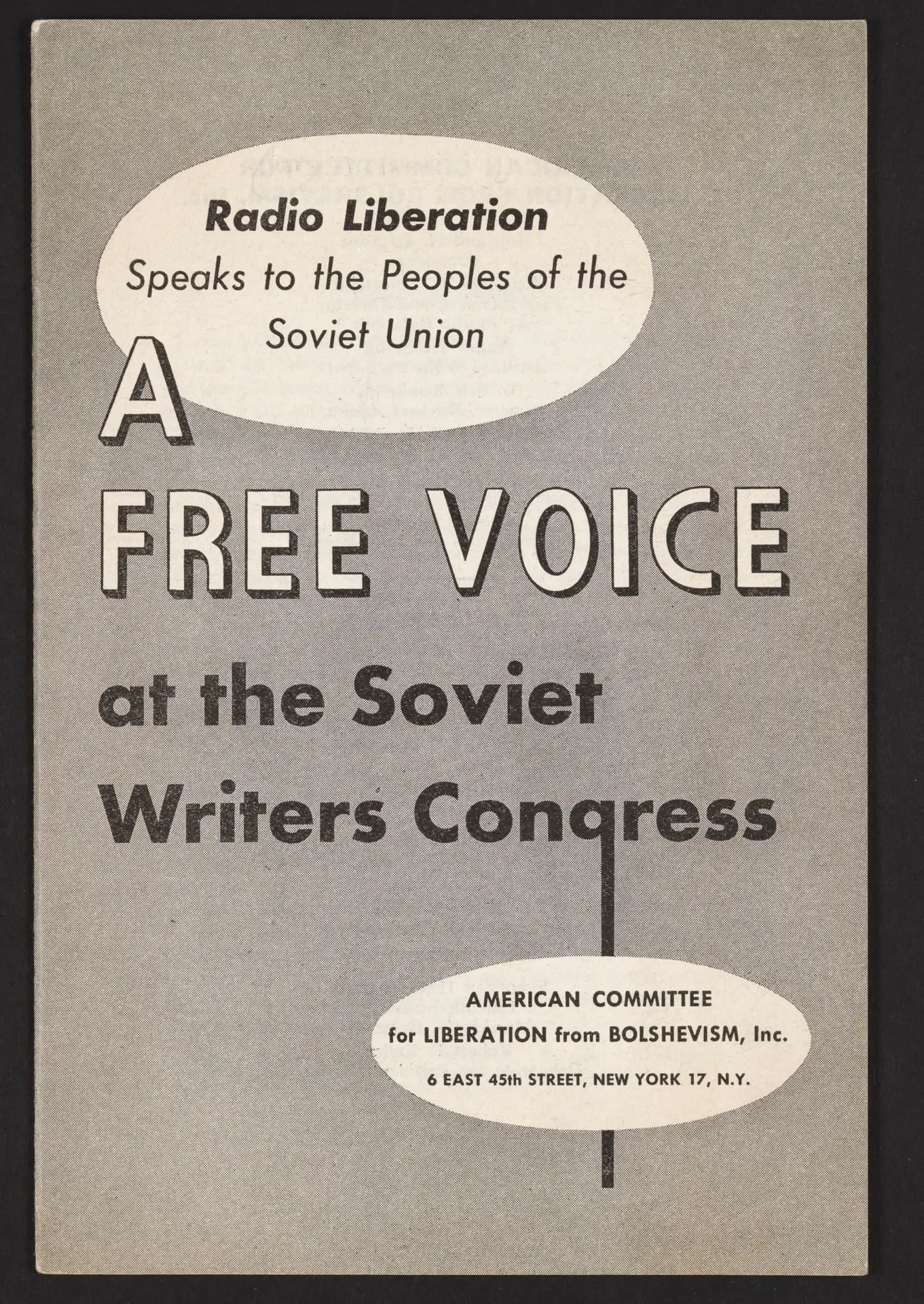 Booklet: "A Free Voice at the Soviet Writers Congress" - Museum of Protest
