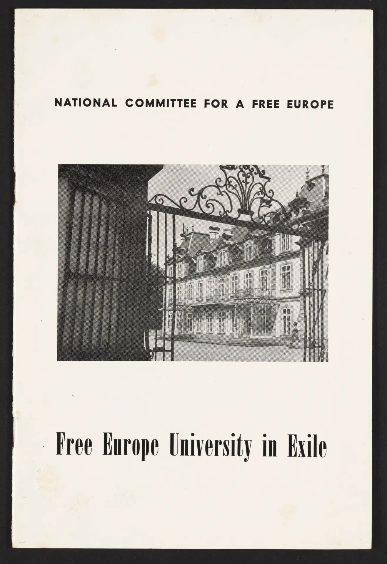 Booklet: "Free Europe University in Exile" - Museum of Protest