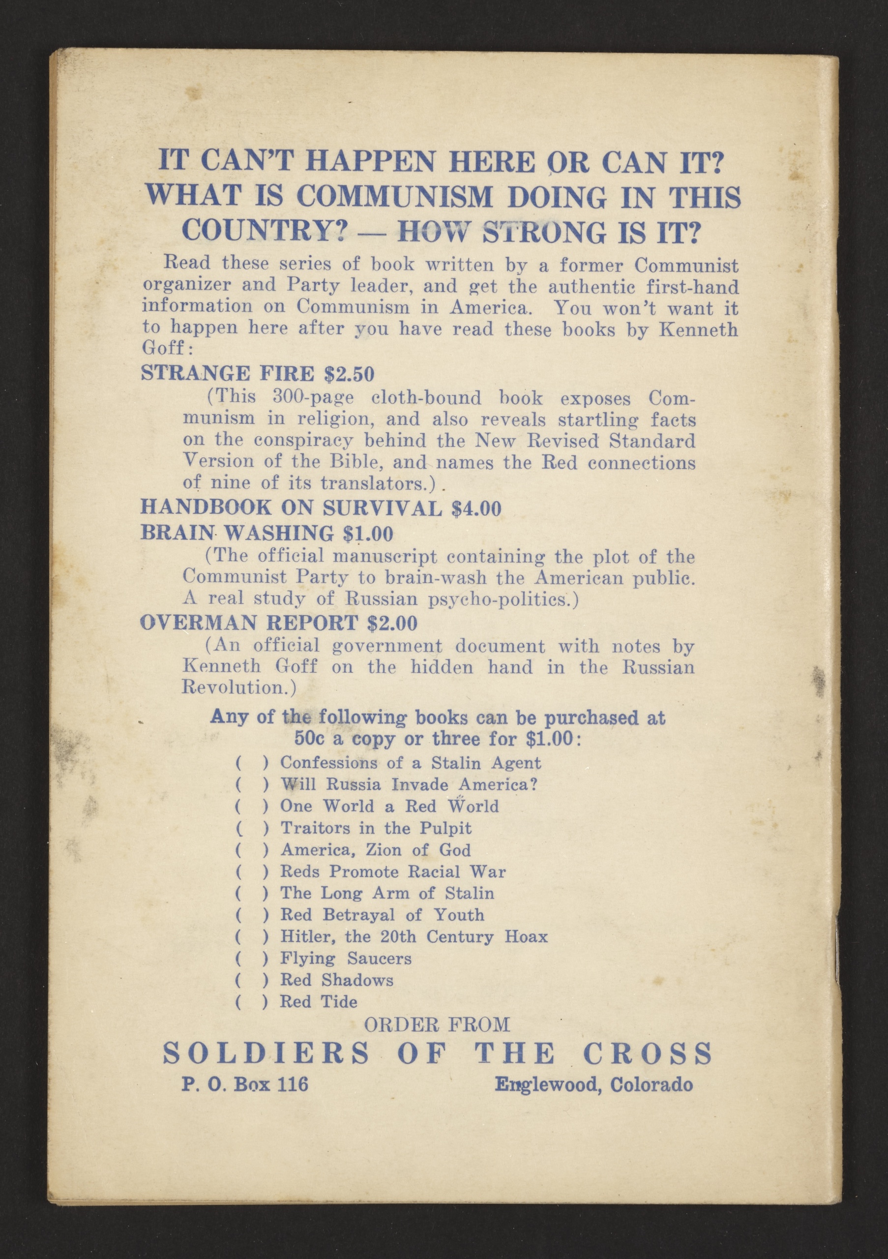 Booklet: “Red Tide” by Kenneth Goff - Museum of Protest