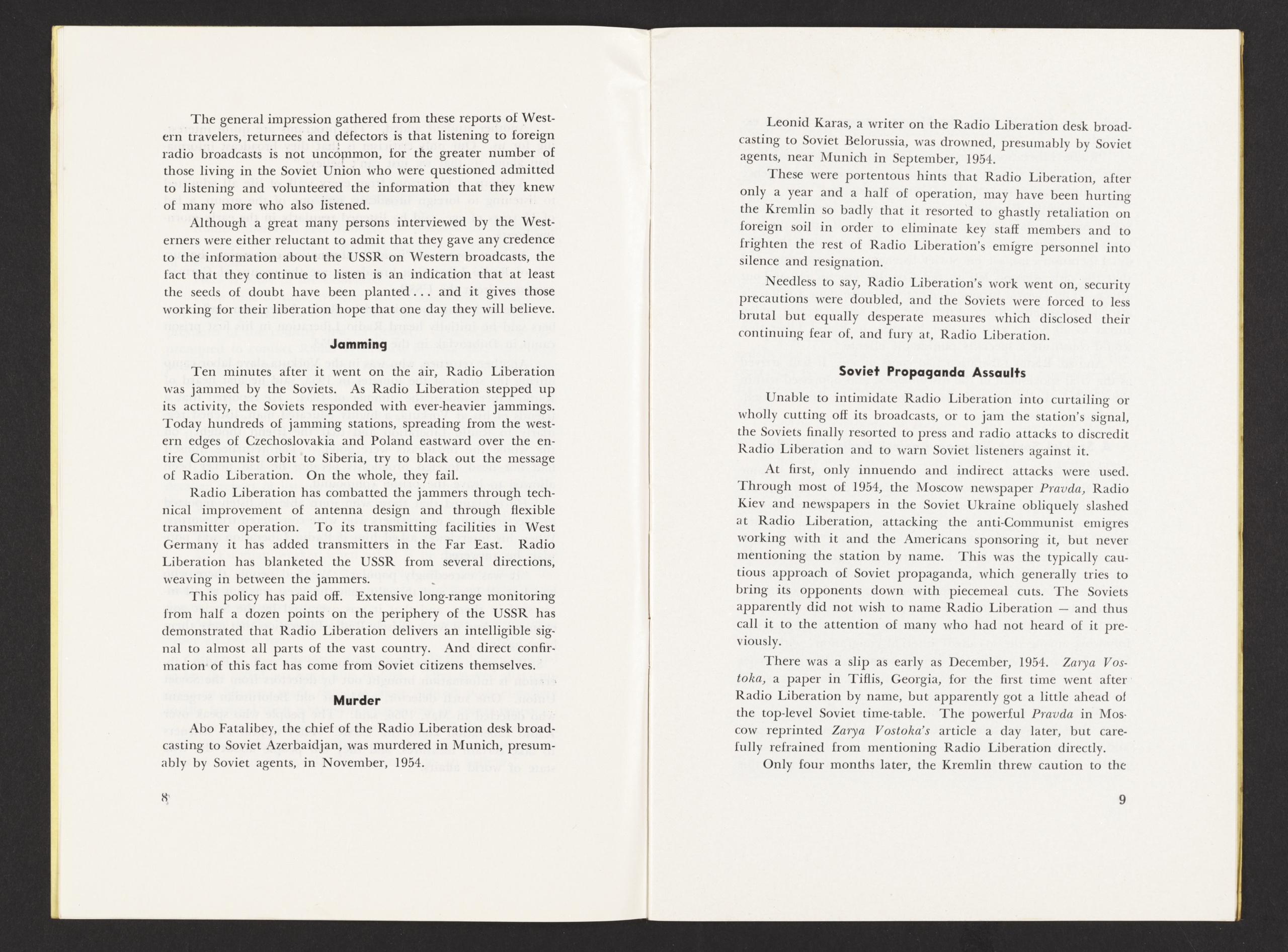 Pamphlet: "Sparks into the USSR—The Story of Radio Liberation" - Museum ...