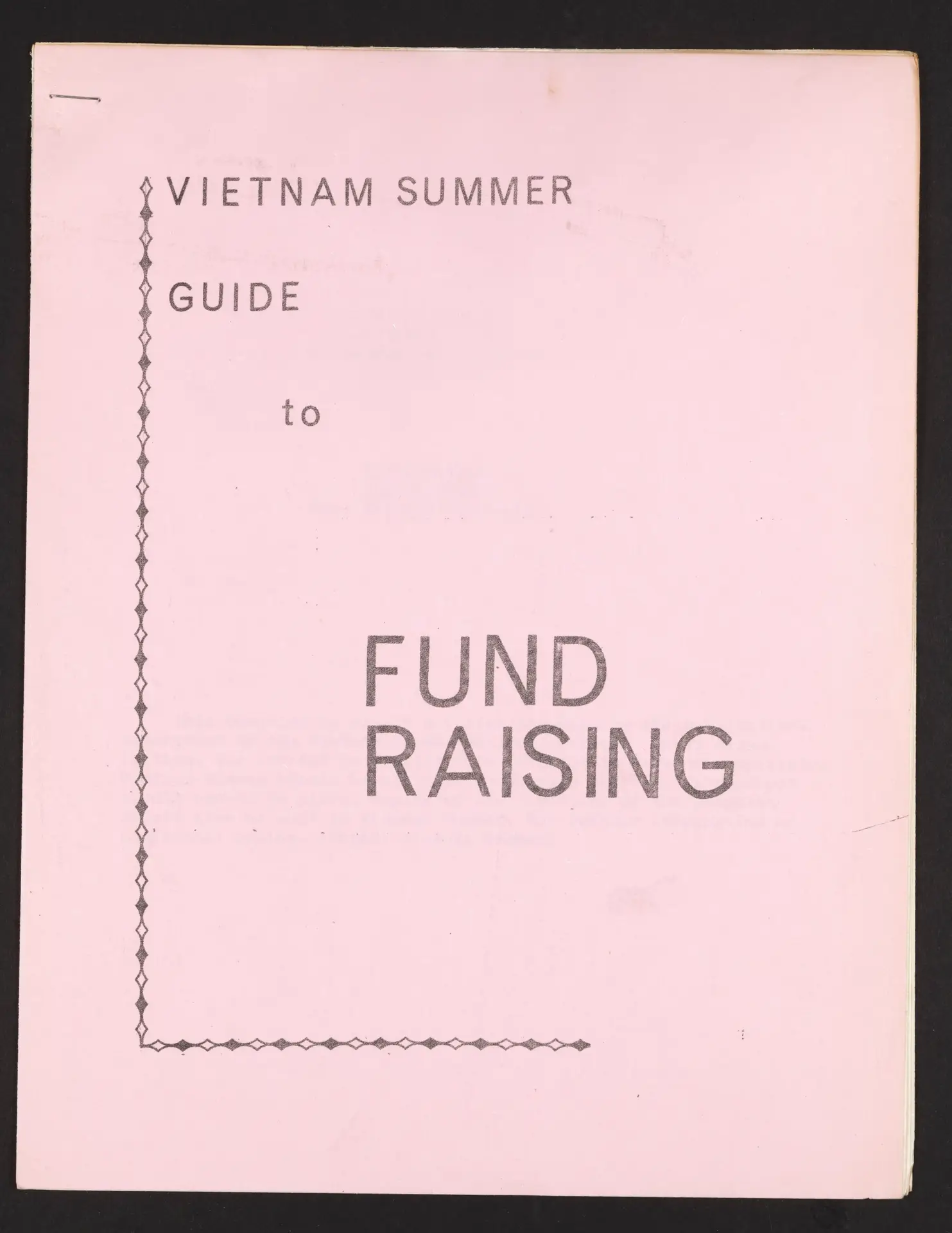 Activist Guidebook: 'Vietnam Summer Guide to Fund Raising' - Museum of ...