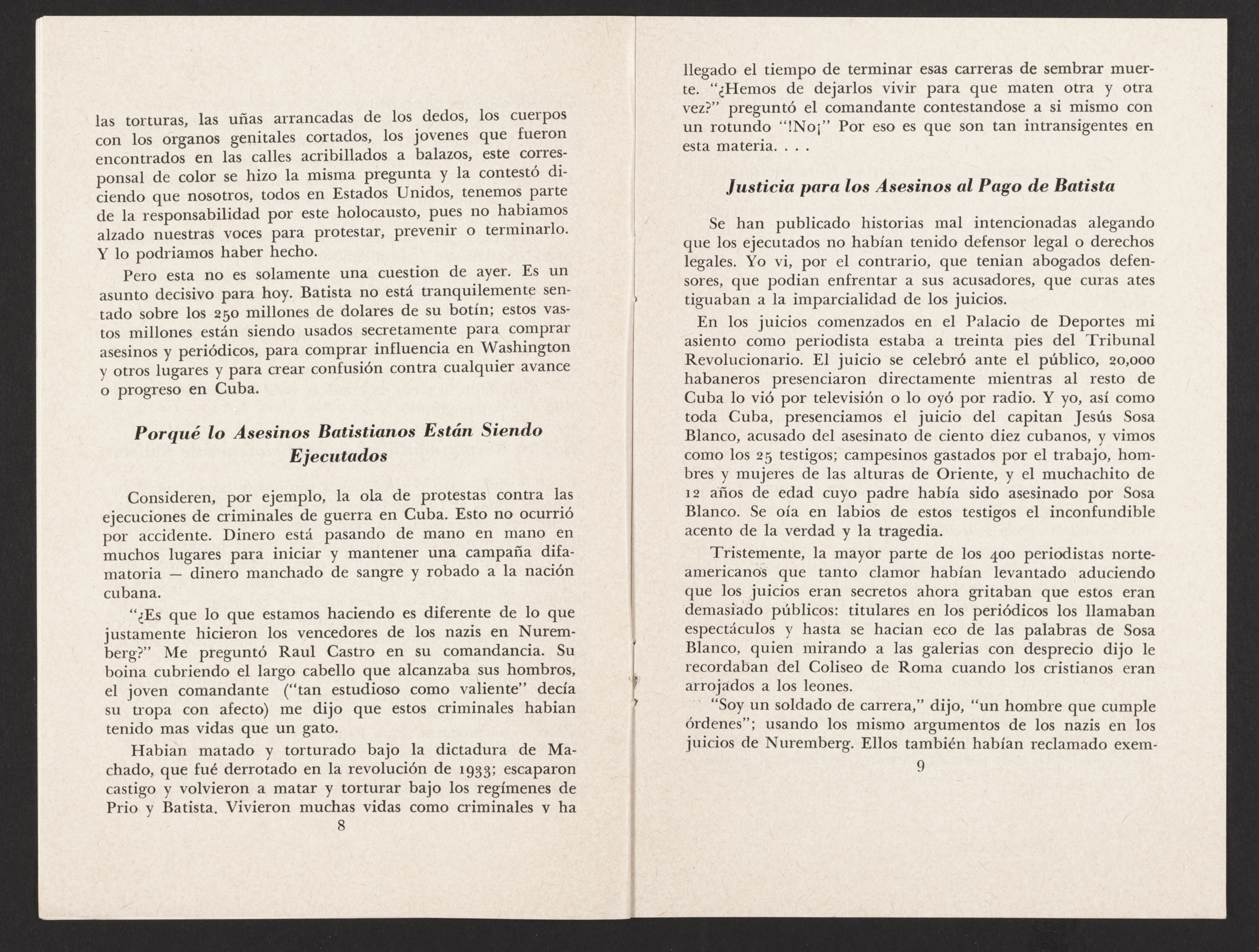 Pamphlet: “La Revolución Cubana: Yo Ví La Victoria Del Pueblo” - Museum ...