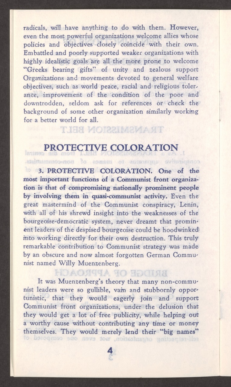 Pamphlet: “Communist Fronts: Their Nature & Objectives” - Museum of Protest