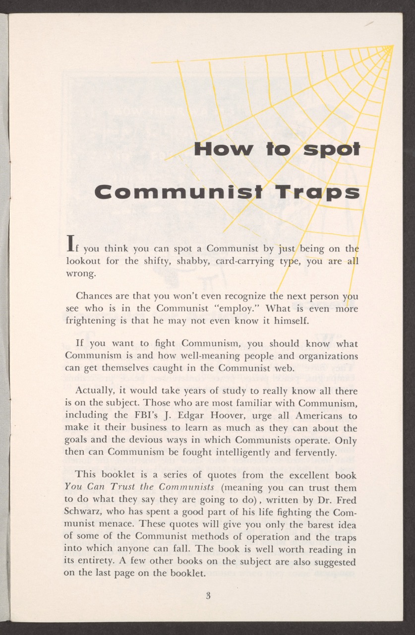 Pamphlet: “How to Spot Communist Traps” - Museum of Protest