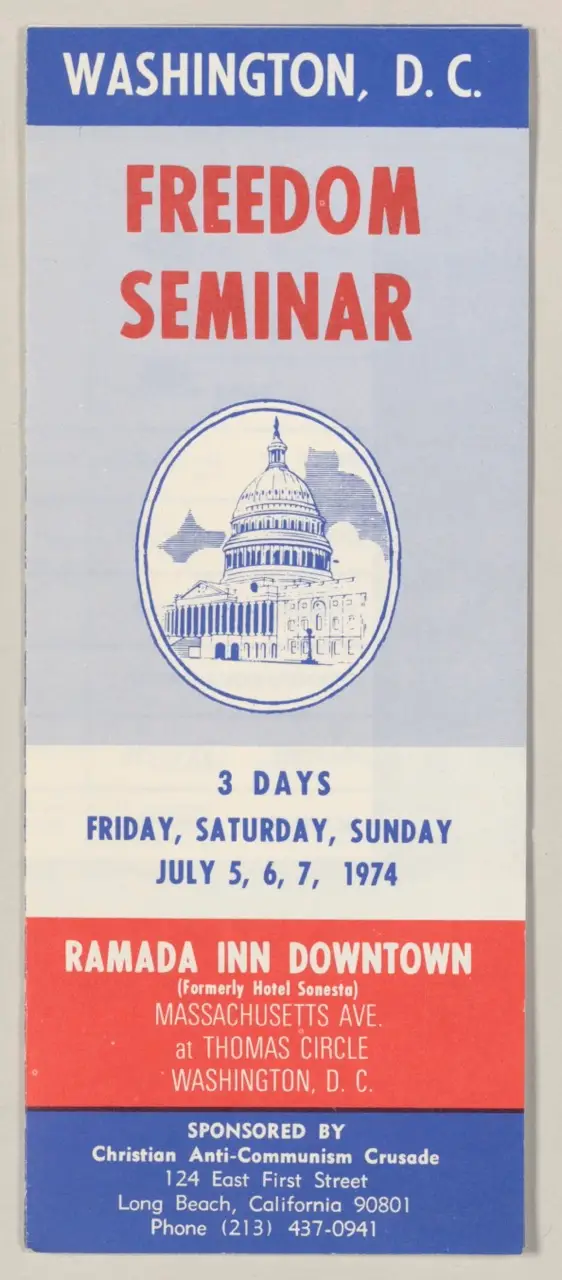Pamphlet: Washington, D.C. Freedom Seminar (1974) - Museum of Protest
