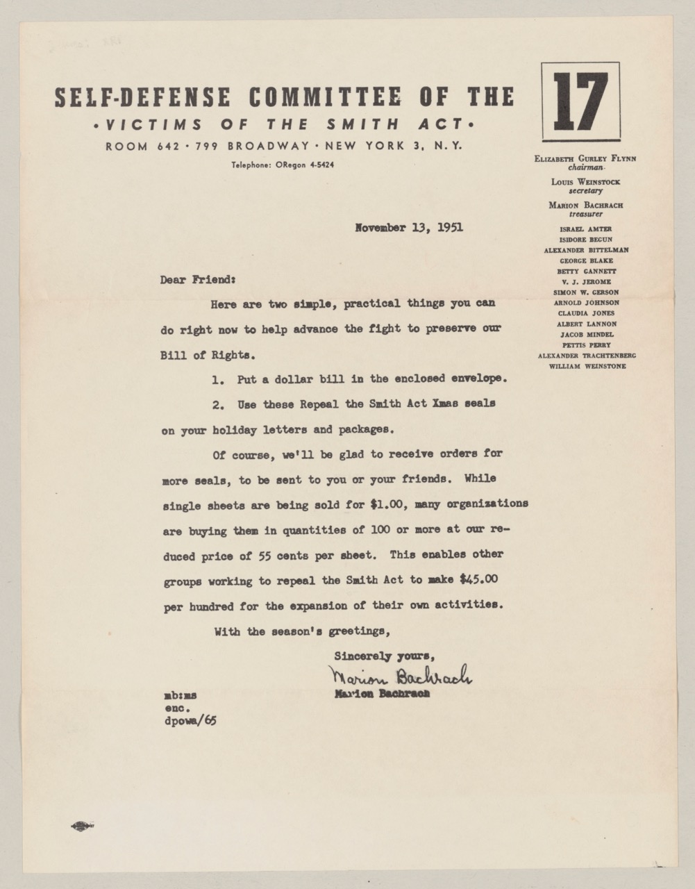 Letter and Activist Seals: “Self-Defense Committee of the Victims of ...