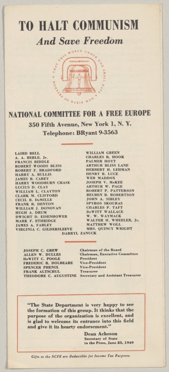 Flyer: "To Halt Communism and Save Freedom" - Museum of Protest